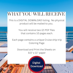 Kids Cruise Trip Coloring Pages Printable (set of 20), Cruise Ship ...