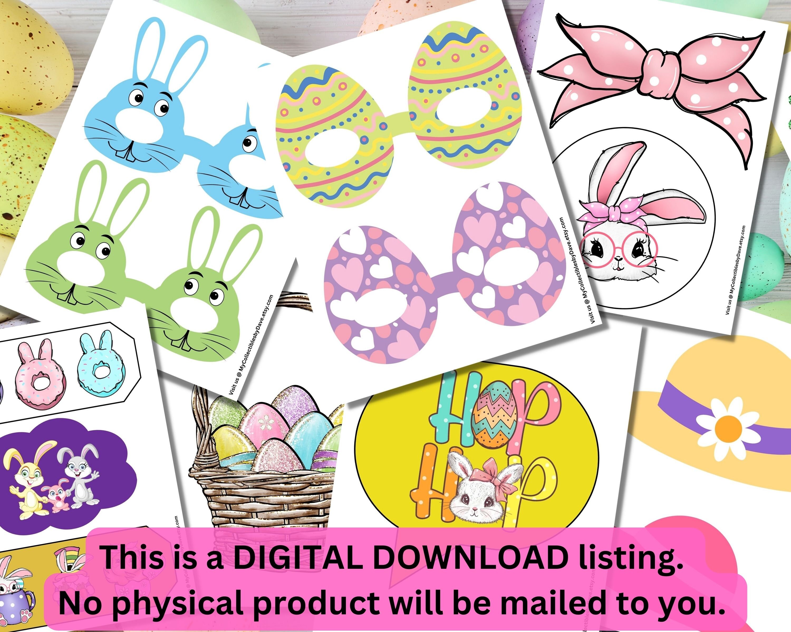 Easter Photo Booth Props Printable Download, DIY Props, Easter Bunny ...