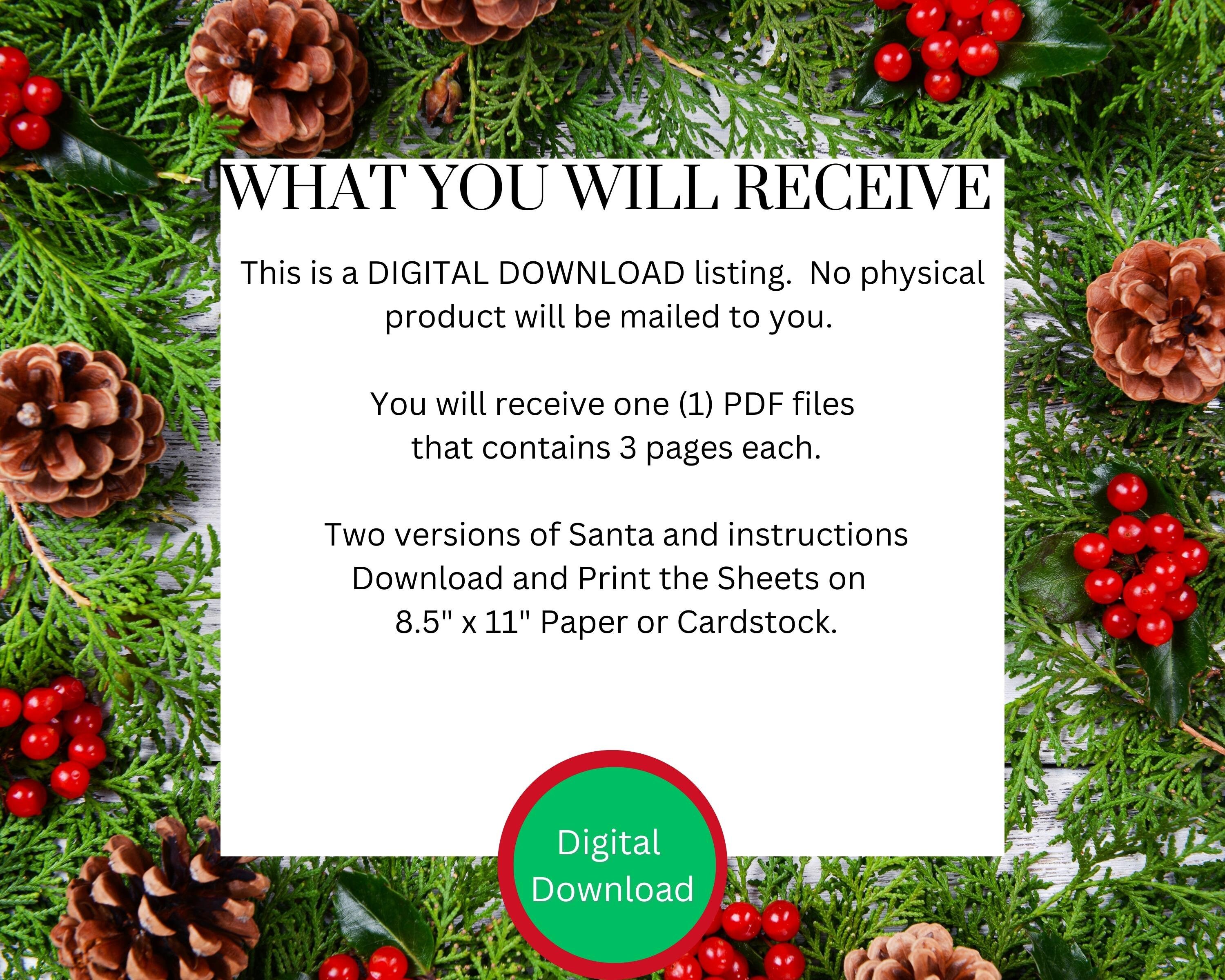 Countdown to Santa's Visit Printable, Advent Calendar, Santas Beard ...