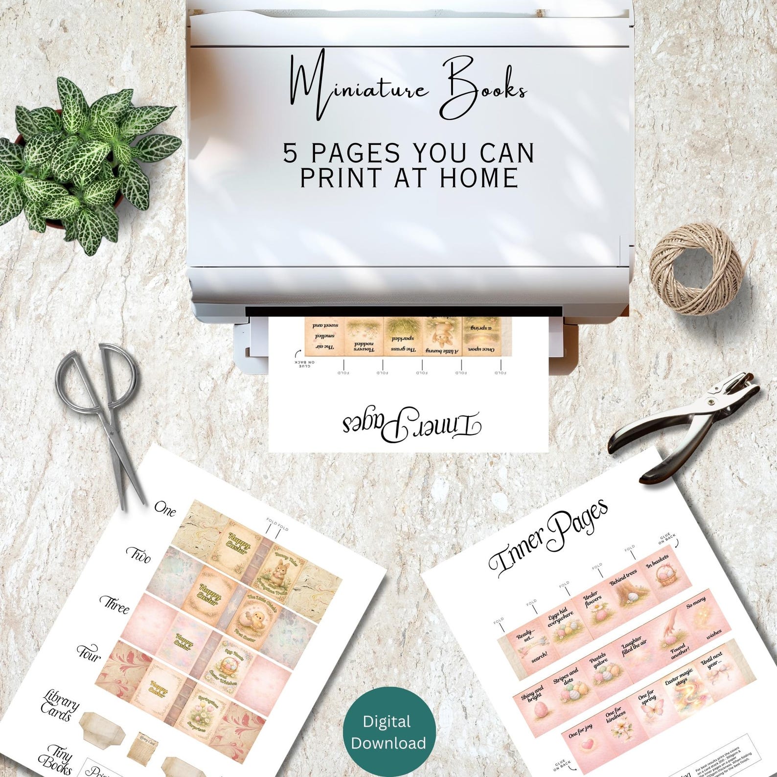 Hop Into Easter - an Easter Set Miniature Books, Printable DIY Mini ...