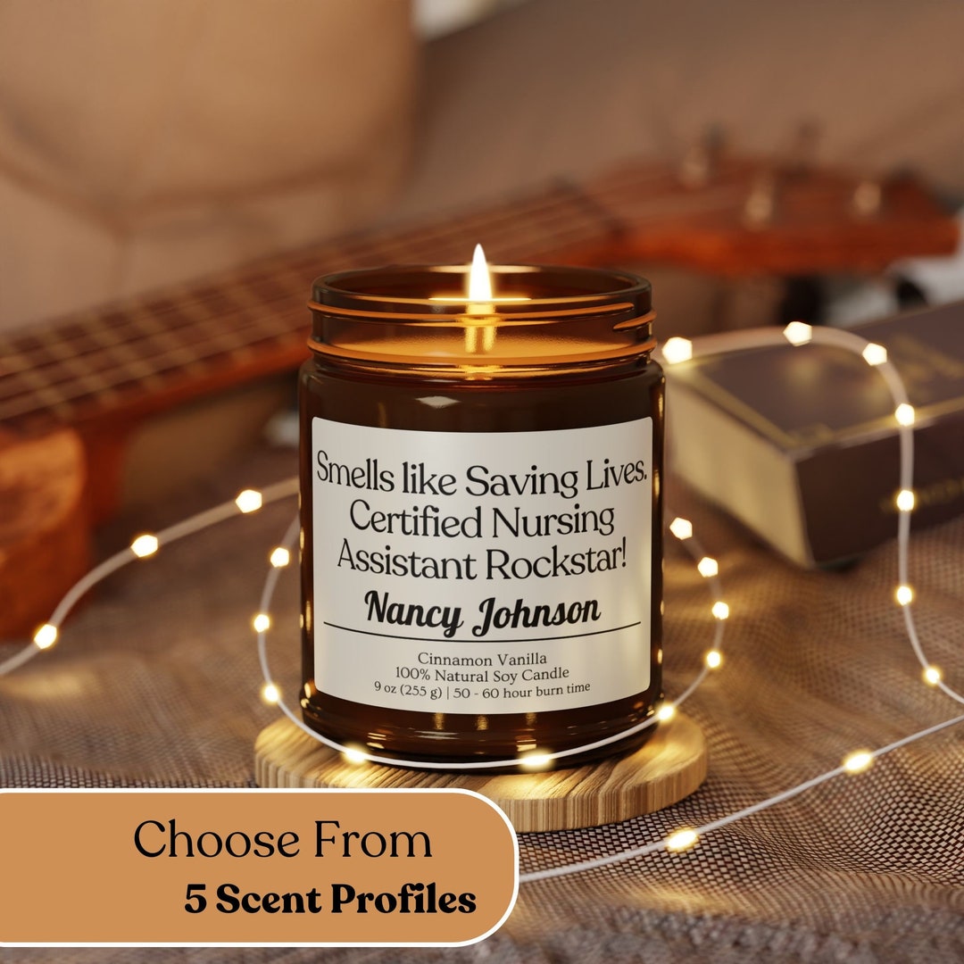 Personalized Certified Nursing Assistant Candle Gift, Custom CNA Gift ...