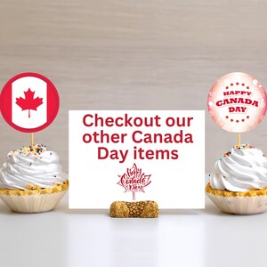 Canada Day Cupcake Topper Printable Download, 12 Designs, 2 Inch Each ...