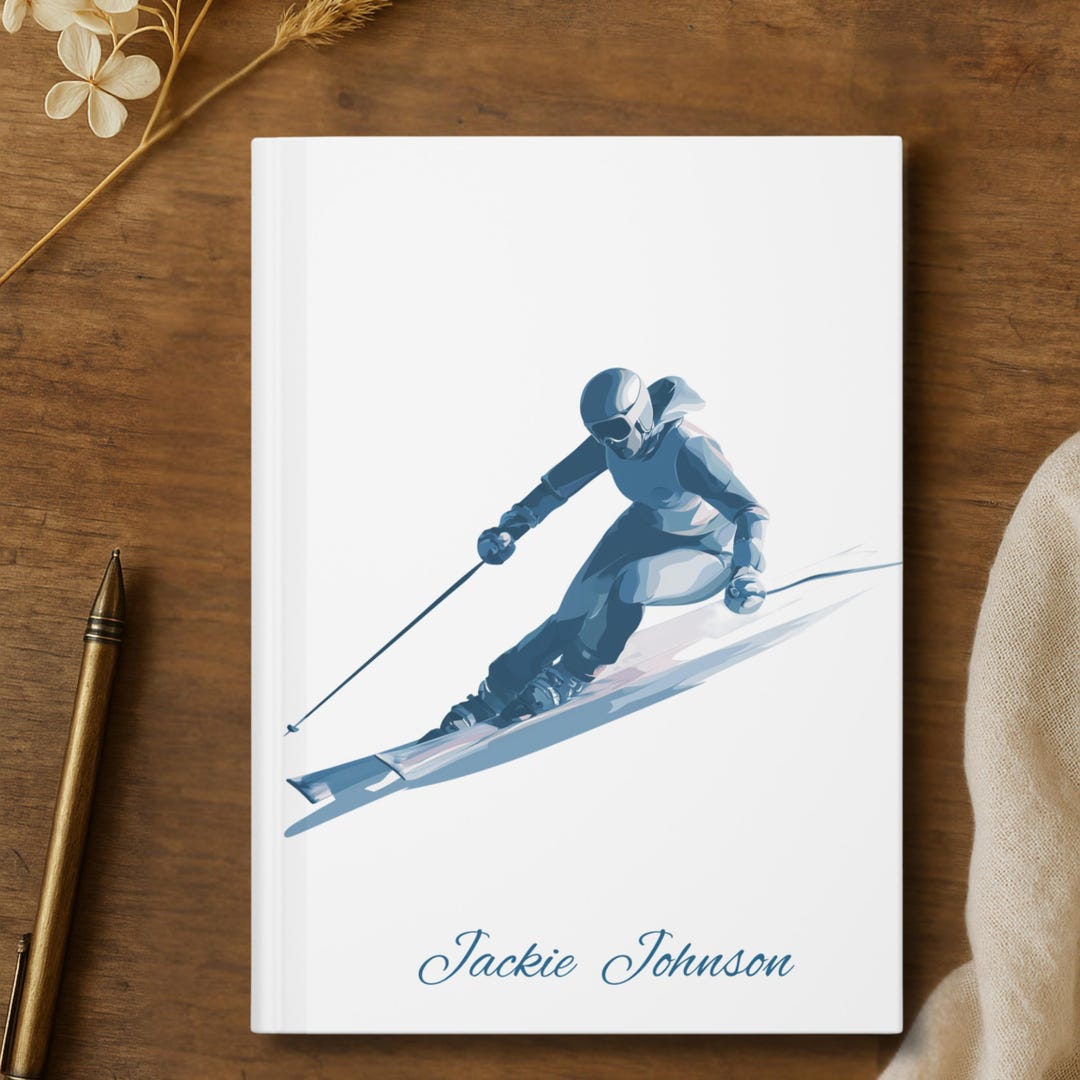Personalized Downhill Skier Journal, Custom Skiing Notebook, Hardcover ...