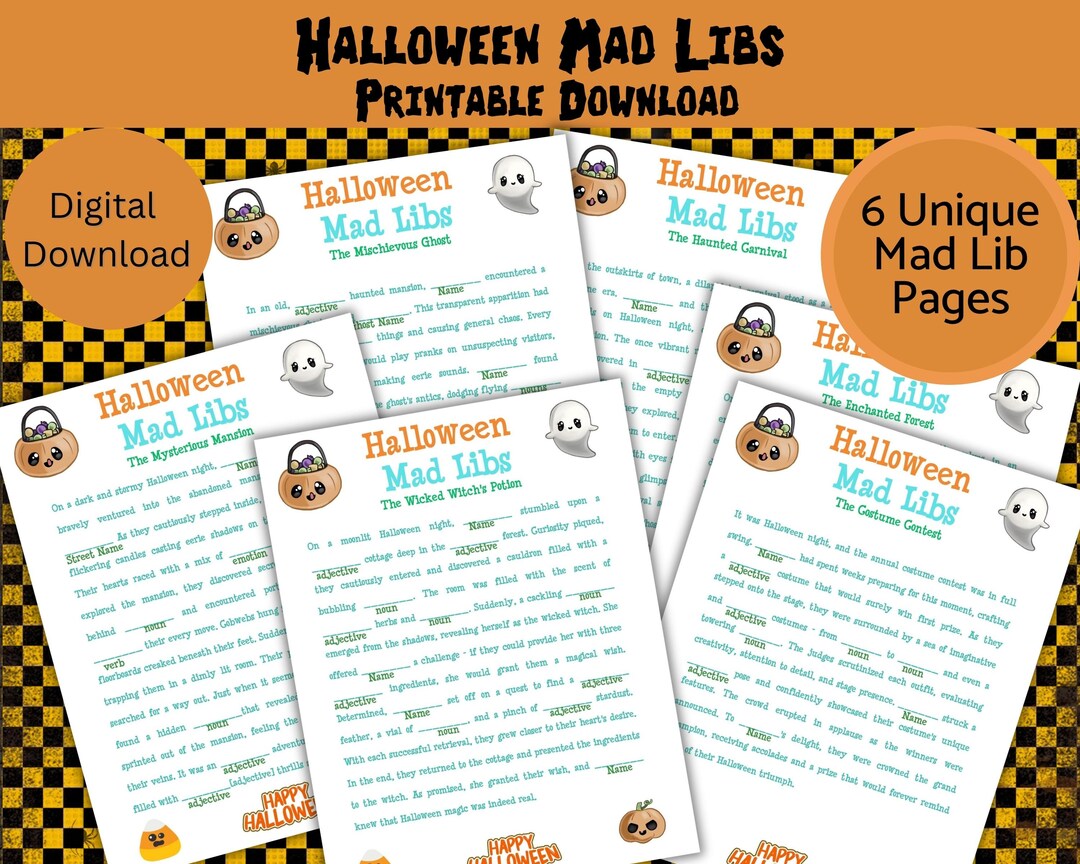 Halloween Mad Libs Printable, Halloween Party Games, Printable Download ...
