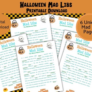 Halloween Mad Libs Printable, Halloween Party Games, Printable Download ...