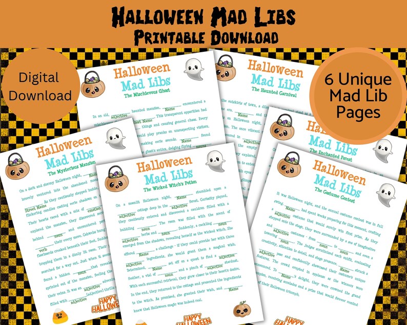 Halloween Mad Libs Printable, Halloween Party Games, Printable Download ...
