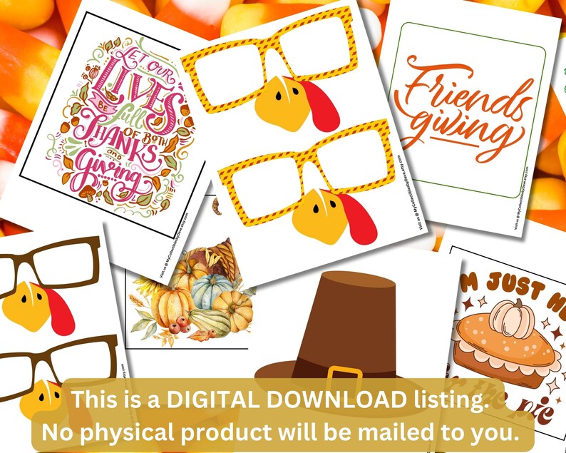 Thanksgiving Photo Booth Props Printable Download, DIY Props ...