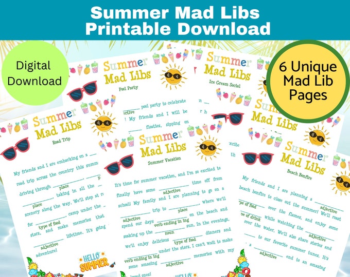 Camping Mad Libs Printable Fill in the Blank Party Game Kid's Mad Libs ...
