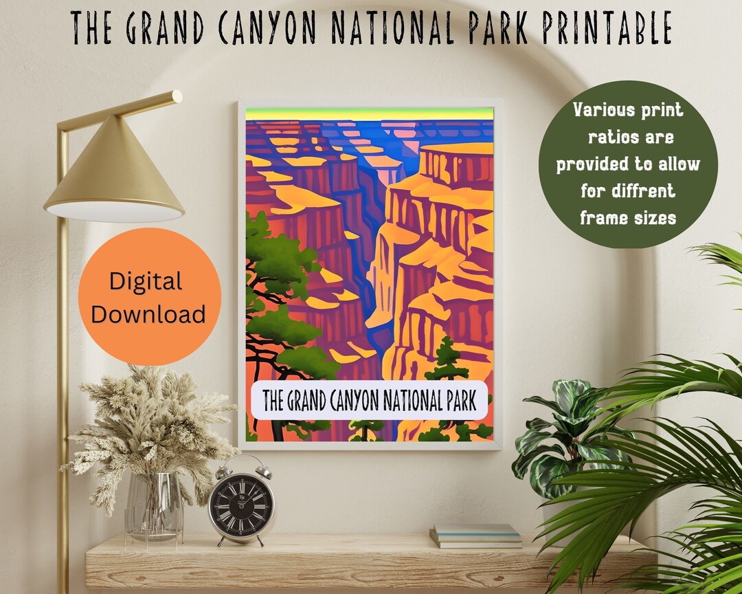 The Grand Canyon Printable Wall Art, National Park Art, Travel Poster ...