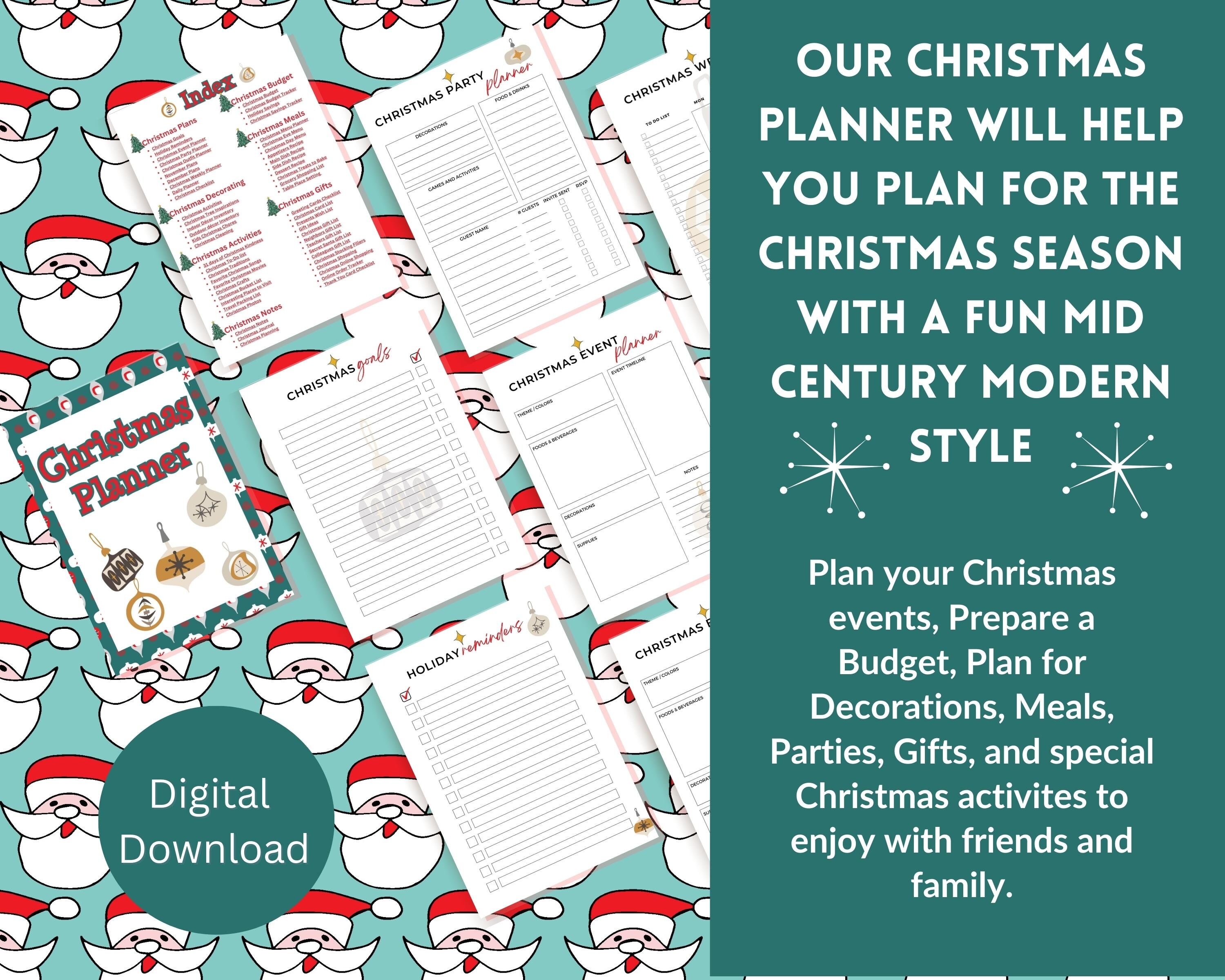 Christmas Planner Printable, Digital Christmas Planner, Gift Budget ...