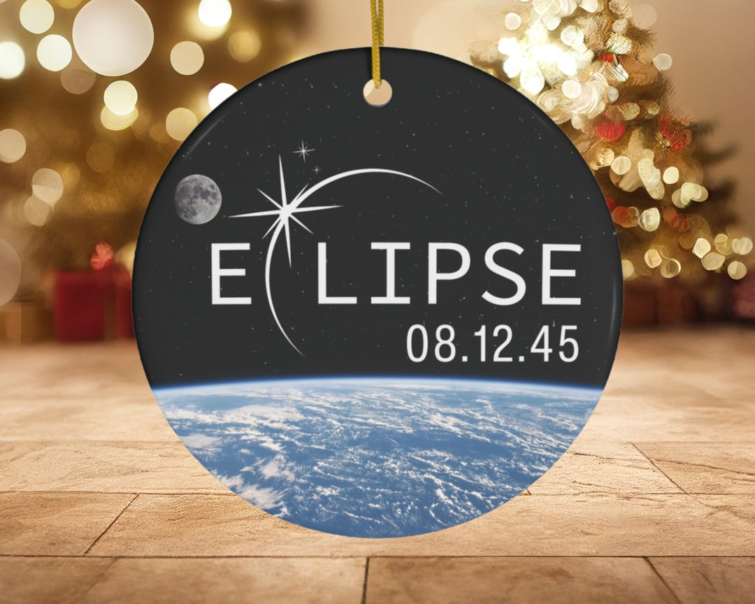 Future Solar Eclipse 08.12.2045 Christmas Ceramic Ornament, Future ...