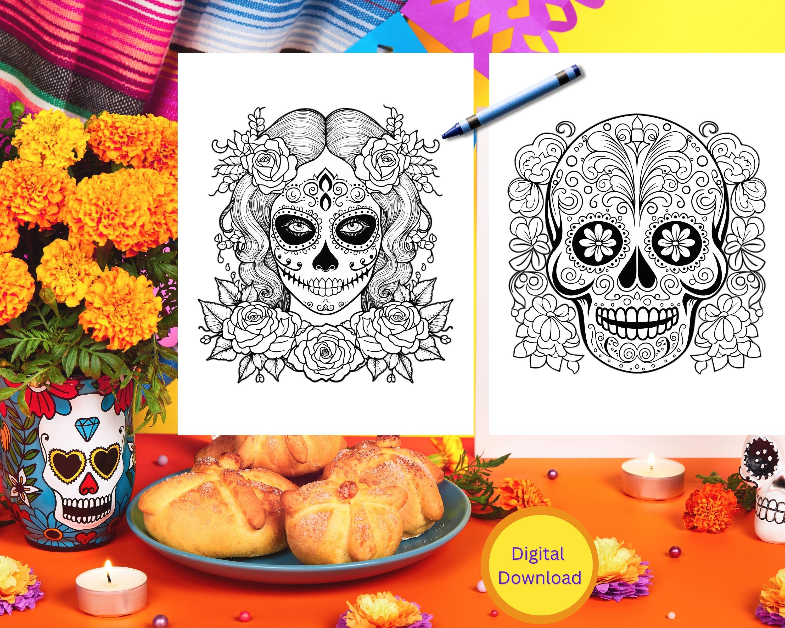 Sugar Skull Coloring Pages, 25 Coloring Pages, Adult Coloring Printable ...