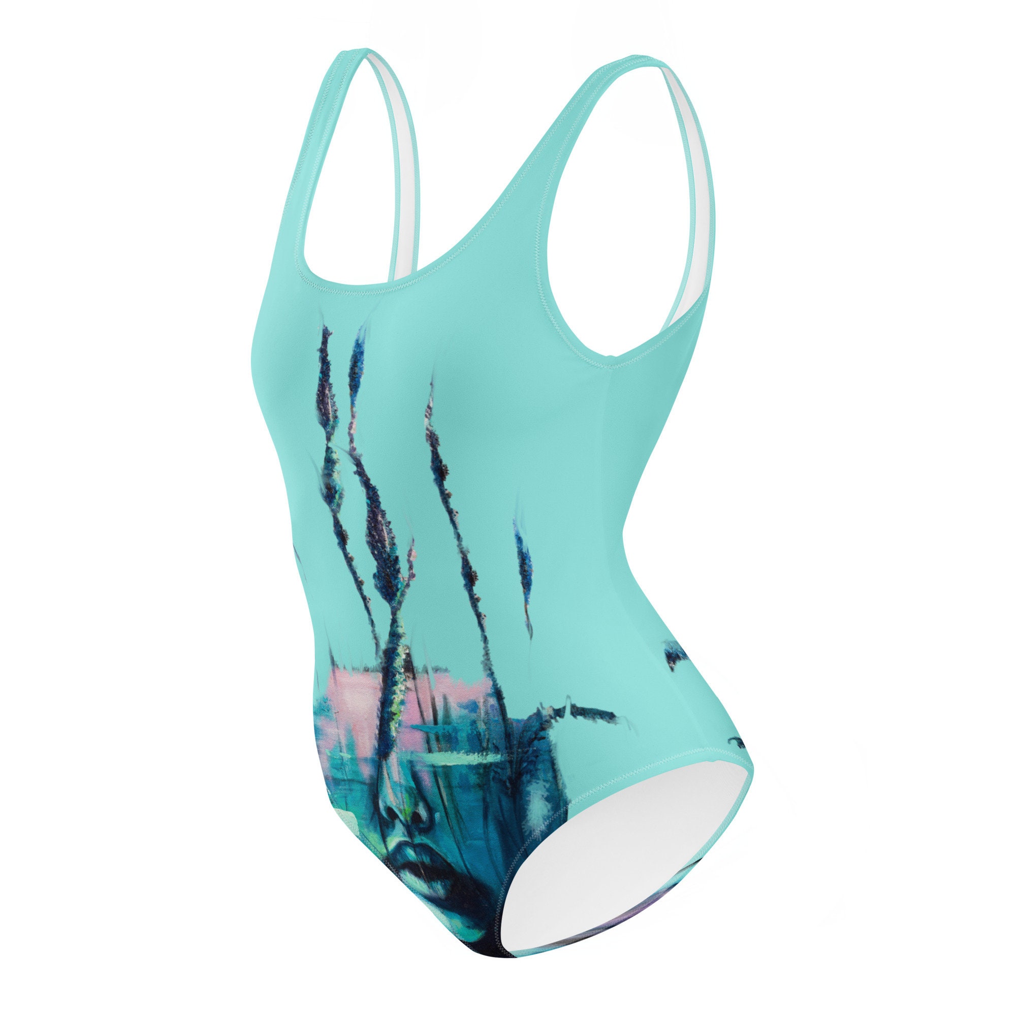 One-piece Swimsuit L Turquoise Swimsuit L Womans Clothing L Art Womans ...