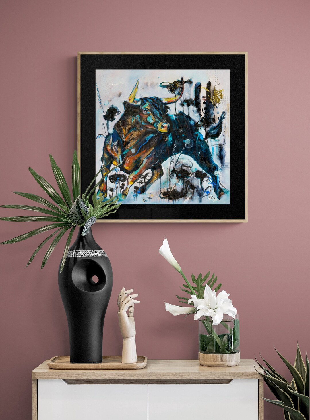 Bull Art Print Painting | Wall Street Art Print | Bull Painting Art ...