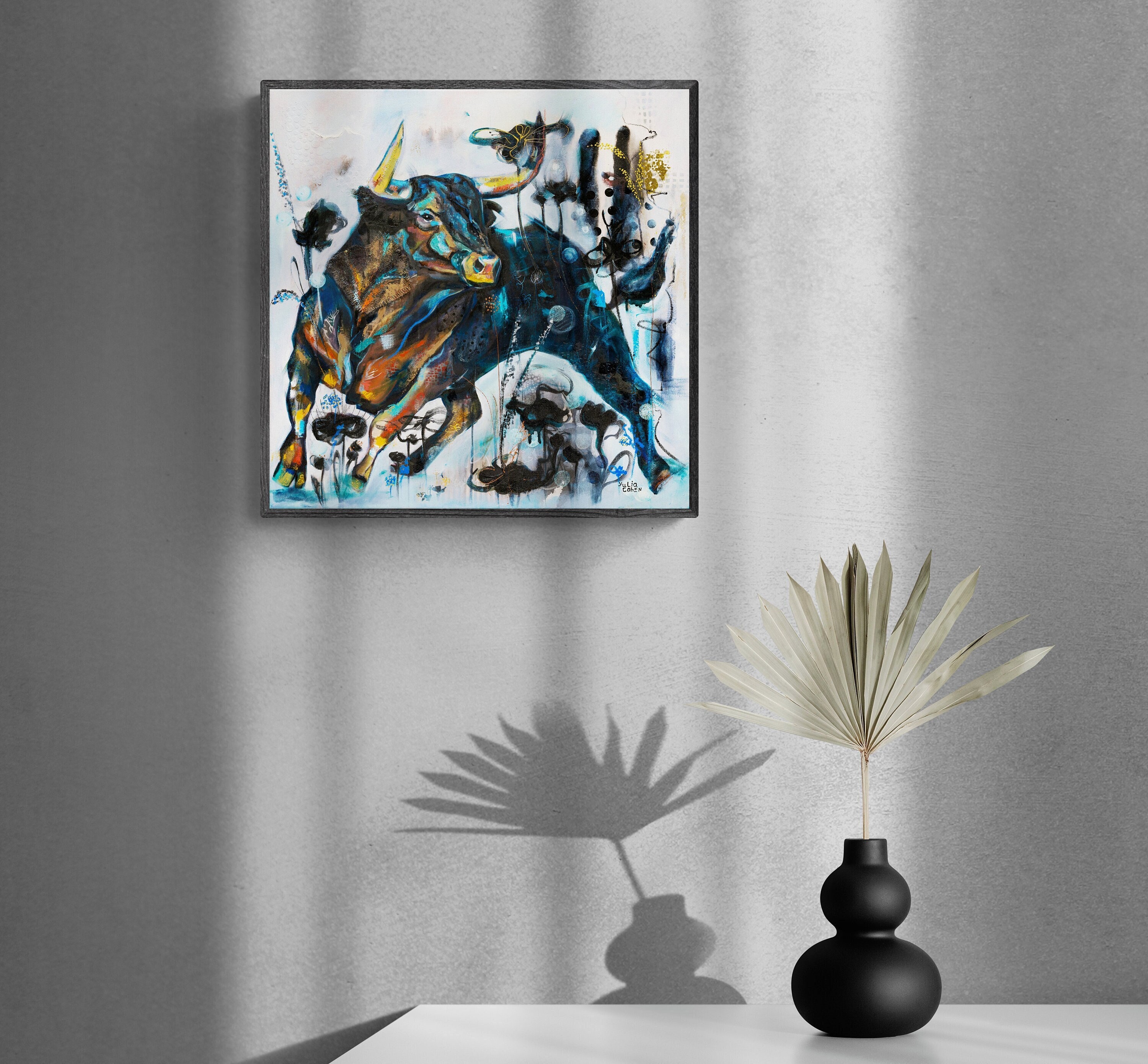 Bull Art Print Painting | Wall Street Art Print | Bull Painting Art ...