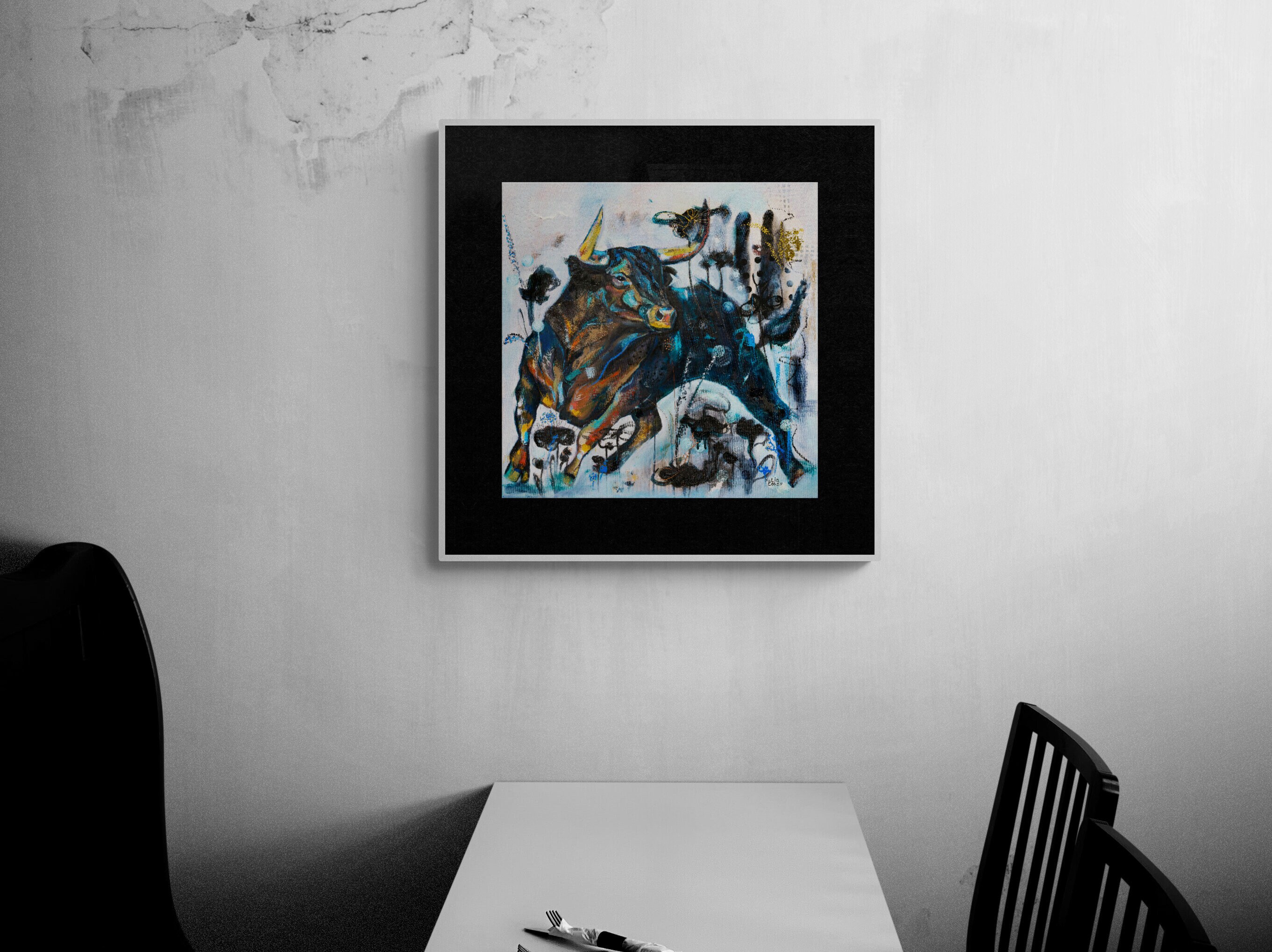 Bull Art Print Painting | Wall Street Art Print | Bull Painting Art ...