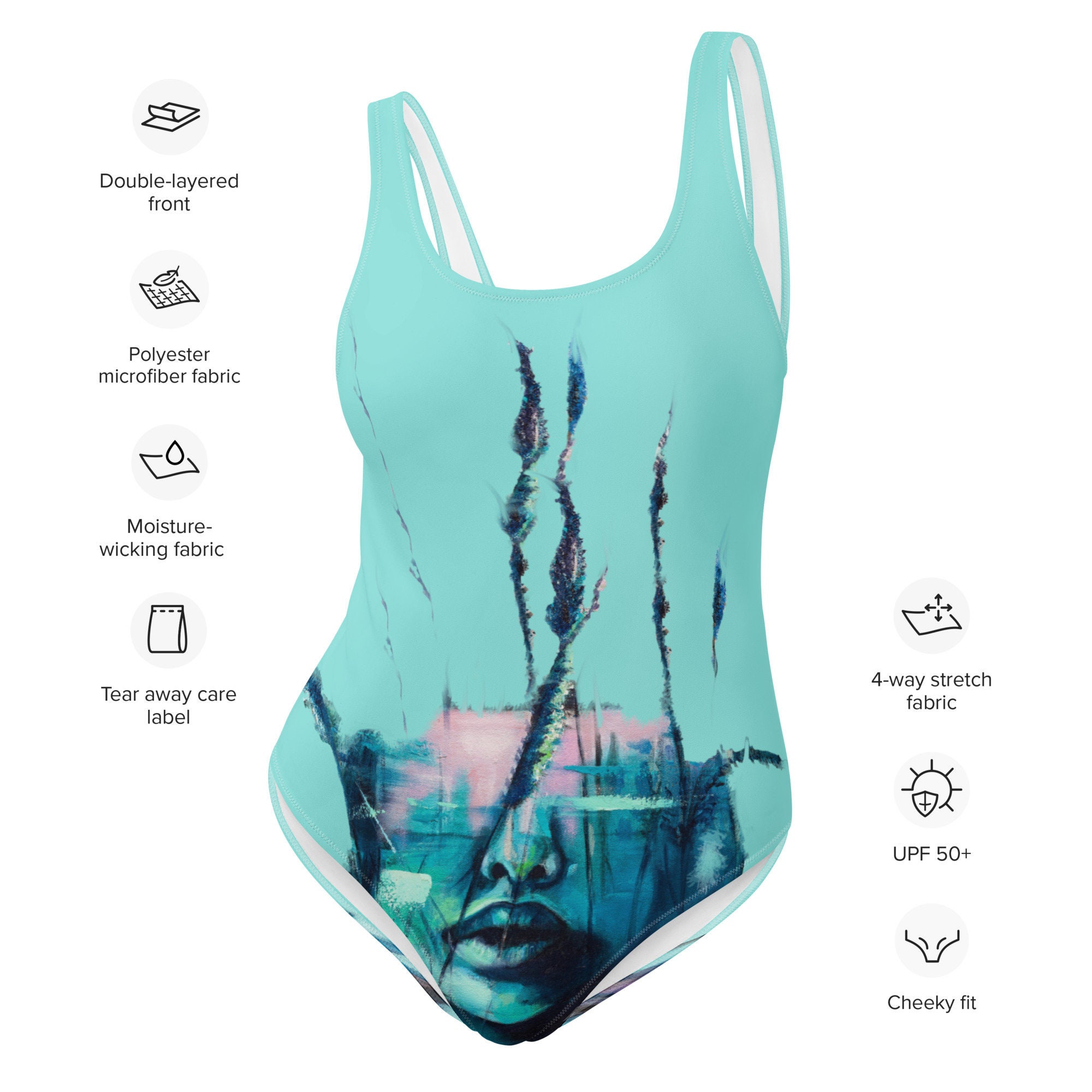 One-piece Swimsuit L Turquoise Swimsuit L Womans Clothing L Art Womans ...