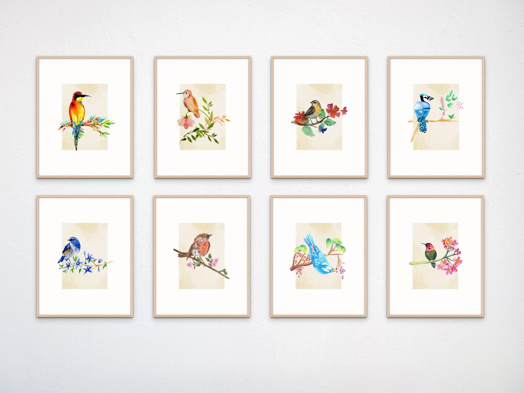Bird Art Print, Bird Watercolor Art, Bird Art Poster, Digital Wall Art ...