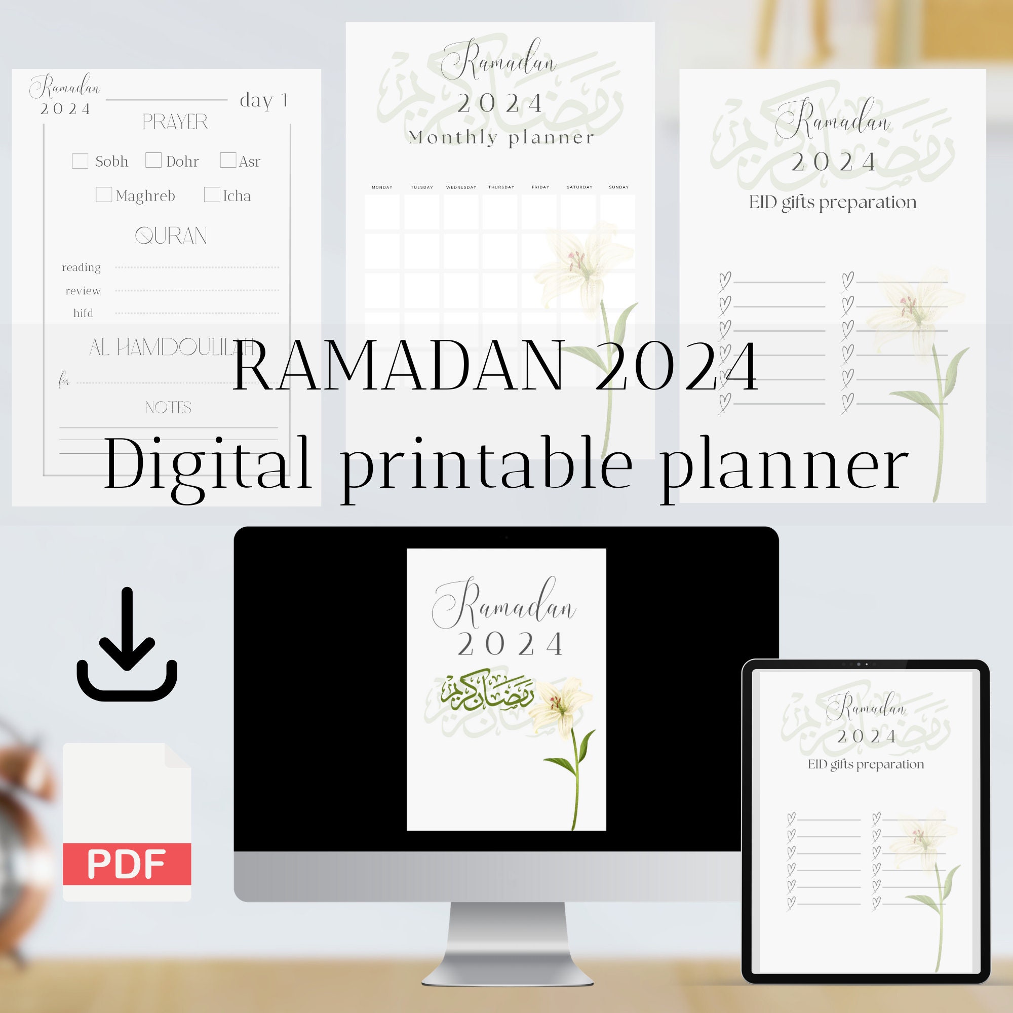 Ramadan Planner 2024 I Digital Printable Planner for the Month of ...