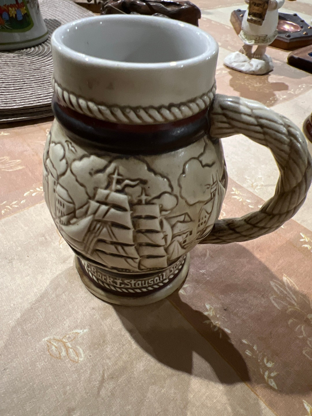 Avon Mini Beer Stein Mug Ceramarte Ships Gulets 1982 Brazil Handcrafted ...