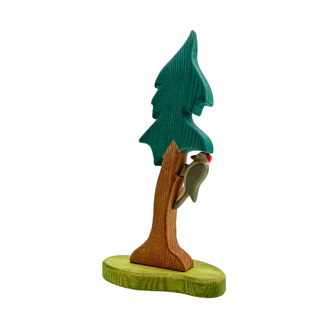 Handcrafted Open Ended Wooden Toy Tree and Landscaping - Spruce Tall ...