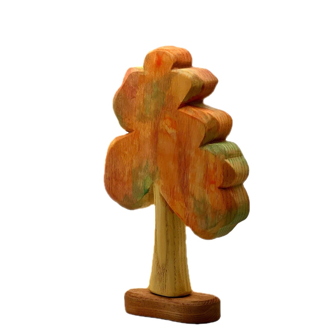 Handcrafted Open Ended Wooden Toy Tree and Landscaping - Autumn Tree ...