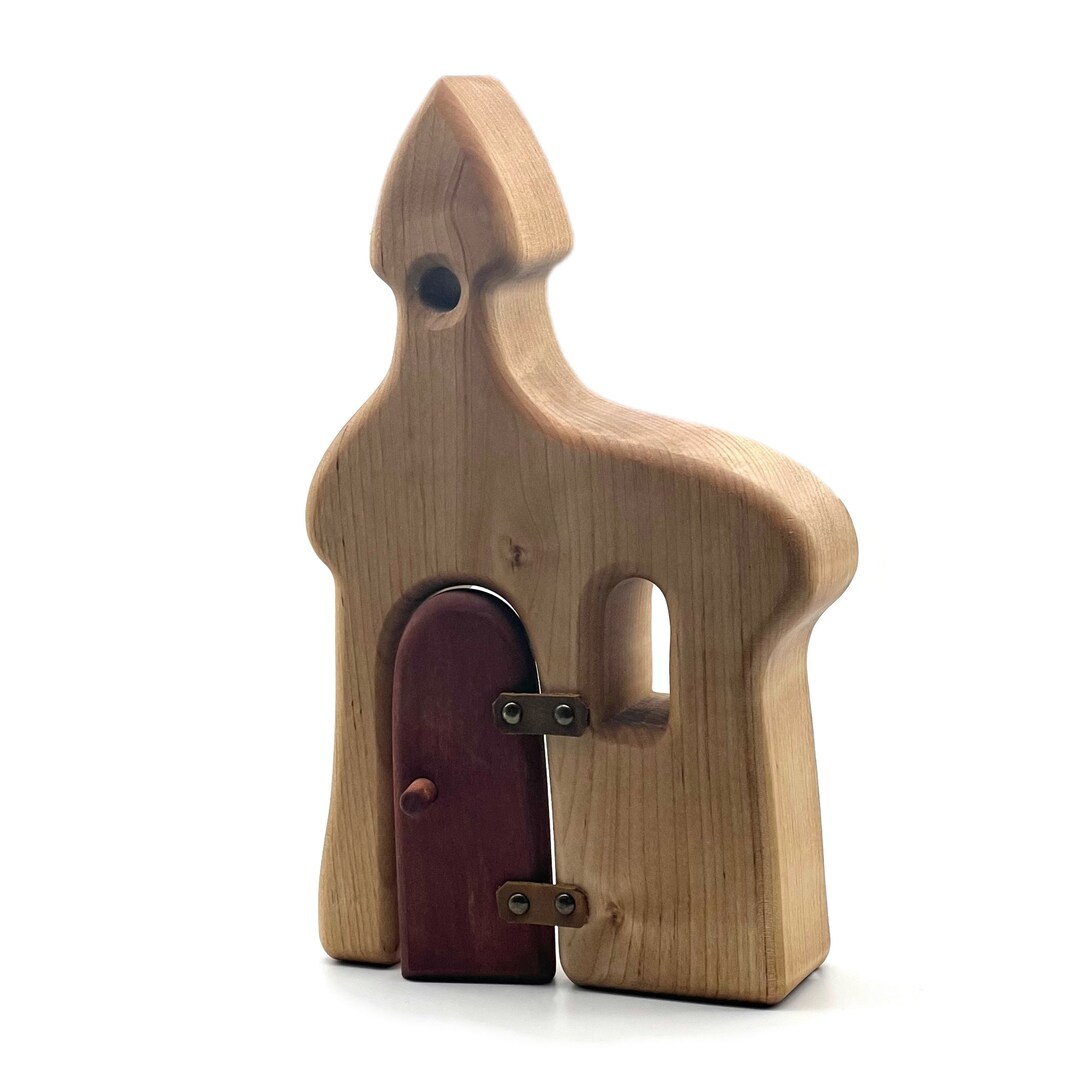 Handcrafted Open Ended Wooden Toy Castles - Chapel With Door - Etsy