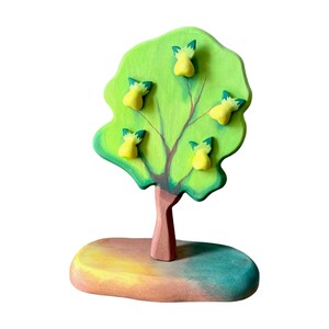 Handcrafted Open Ended Wooden Toy Tree and Landscaping - Pear Tree ...