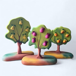 Handcrafted Open Ended Wooden Toy Tree and Landscaping - Pear Tree ...