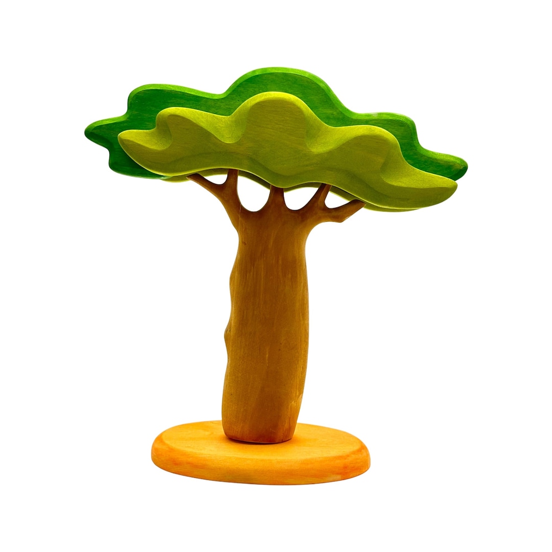 Handcrafted Open Ended Wooden Toy Tree and Landscaping - Large Baobab ...