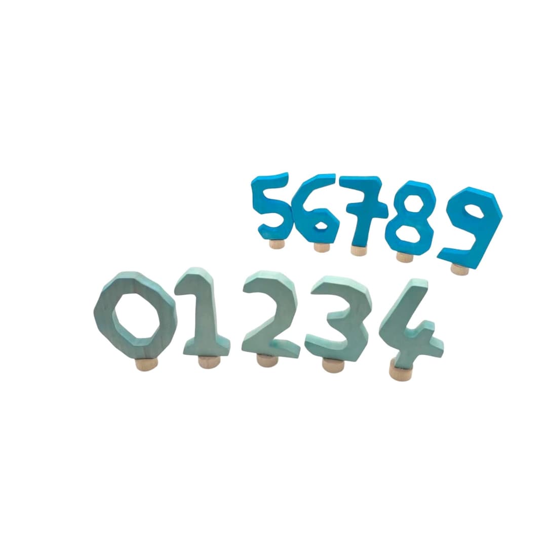 Handcrafted Open Ended Wooden Birthday Ring Numbers - Set of 0 to 9 ...