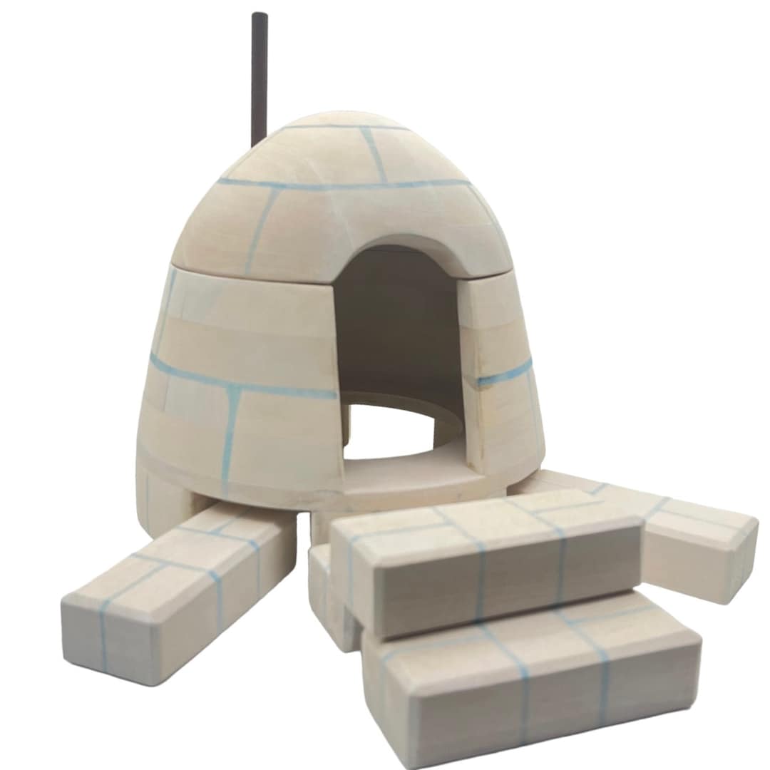 Handcrafted Open Ended Wooden Igloo With 5 Ice Blocks Set - Etsy