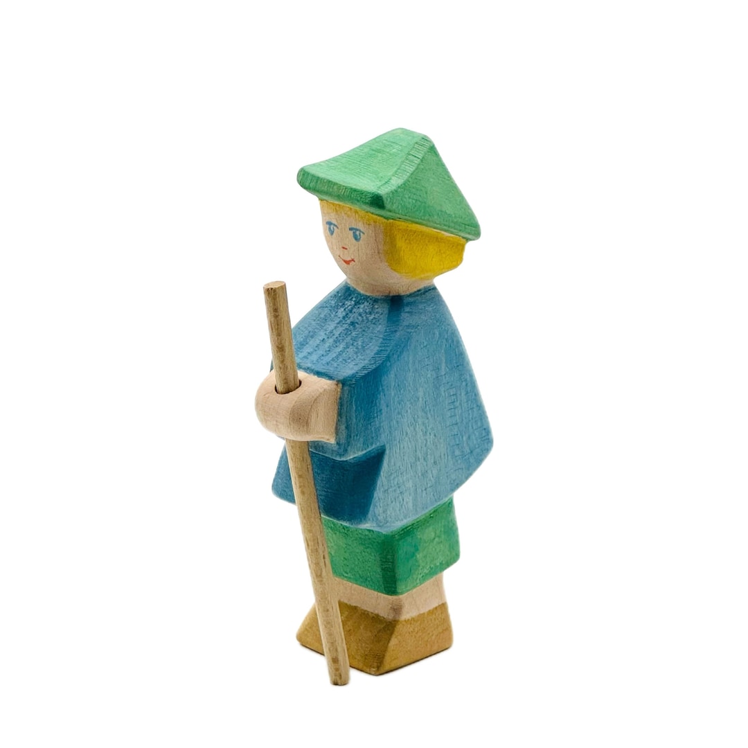 Handcrafted Open Ended Wooden Toy Figure Family - Shepherd Boy Small - Etsy