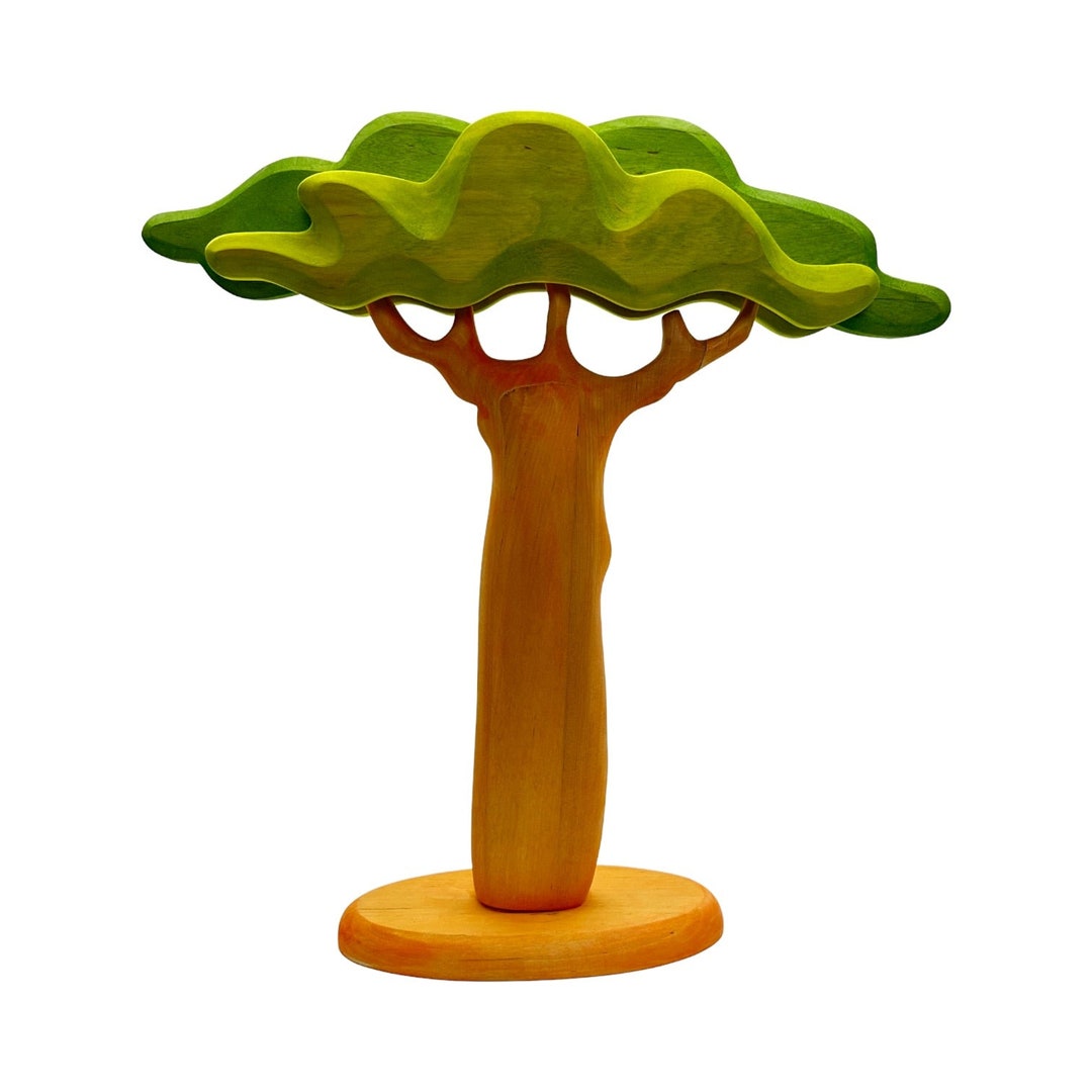 Handcrafted Open Ended Wooden Toy Tree and Landscaping - Large Baobab ...