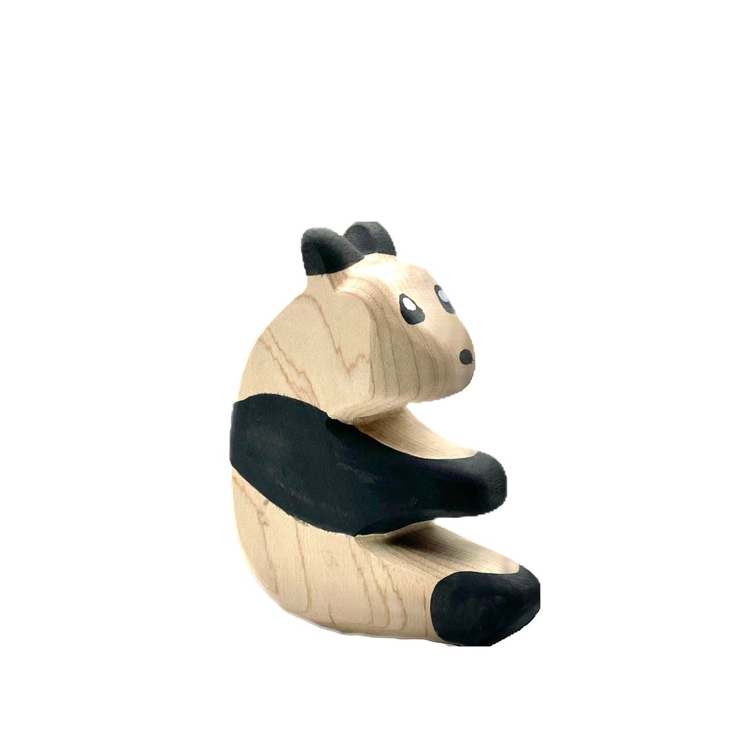 Handcrafted Open Ended Wooden Toy Animal - Panda Sitting - Etsy