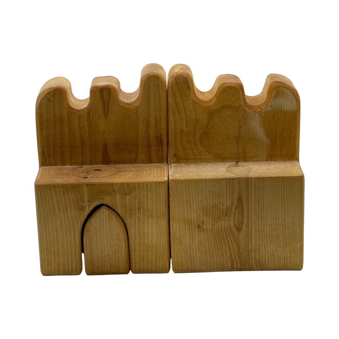 Handcrafted Open Ended Wooden Toy Castles - 2 Parapets With 1 Portal - Etsy