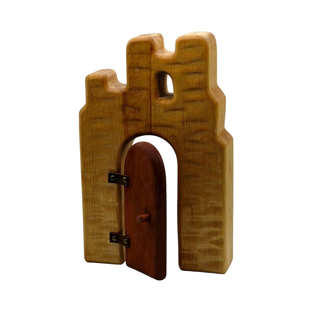 Handcrafted Open Ended Wooden Toy Castles - Tower With Door - Etsy