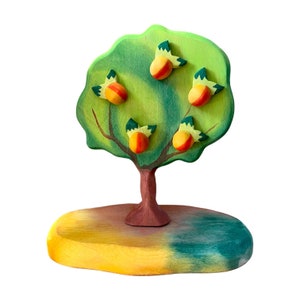 Handcrafted Open Ended Wooden Toy Tree and Landscaping - Pear Tree ...