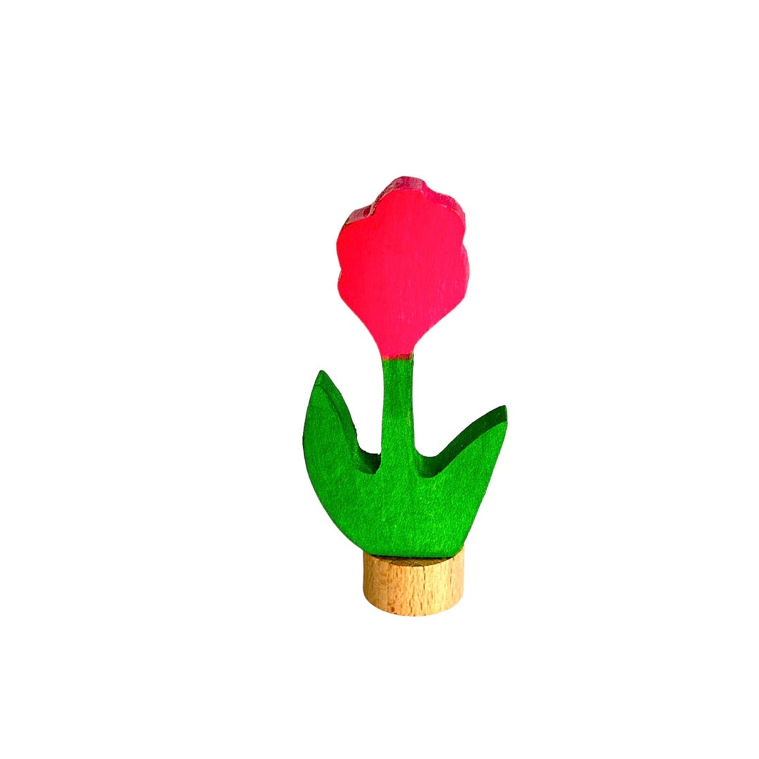 Handcrafted Open Ended Wooden Birthday Ring Ornament - Pink Flower - Etsy