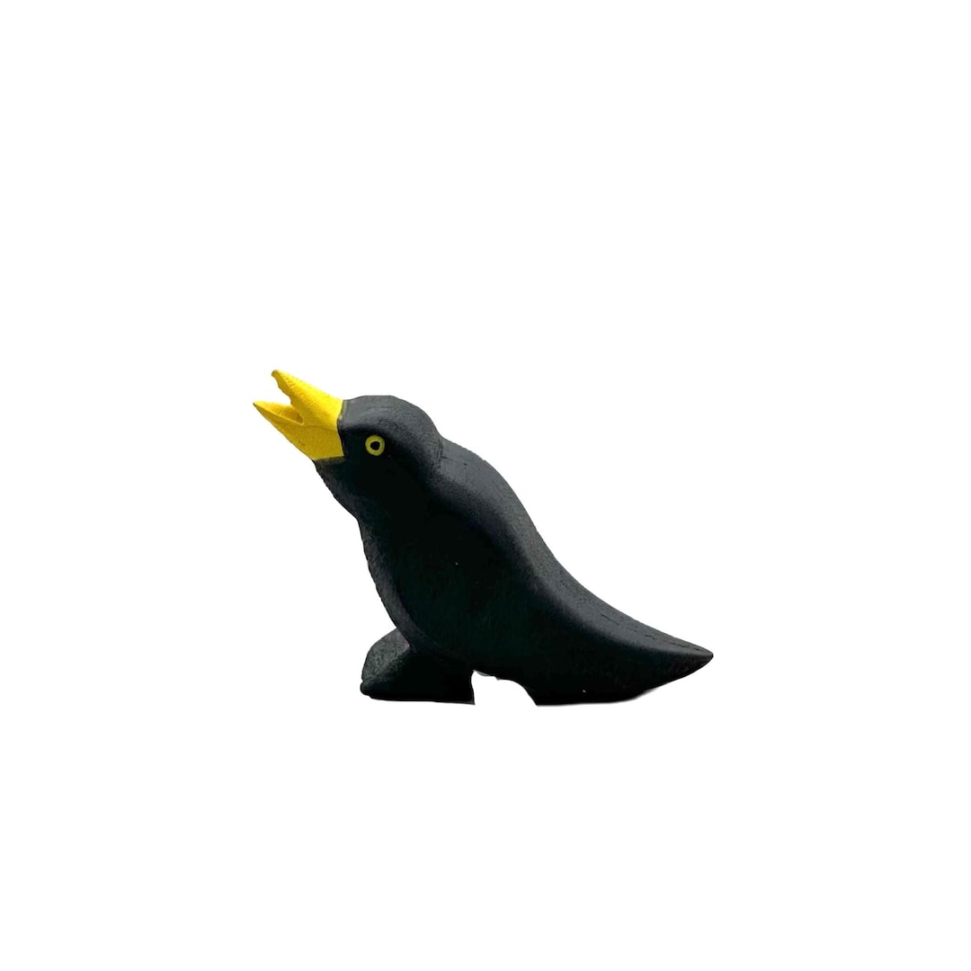 Handcrafted Open Ended Wooden Toy Bird - Blackbird - Etsy