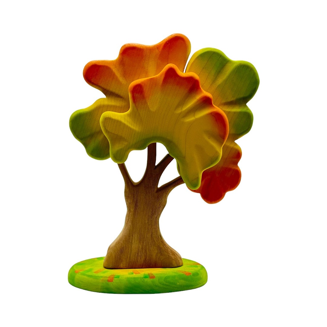 Handcrafted Open Ended Wooden Toy Tree and Landscaping - Oak Autumn - Etsy