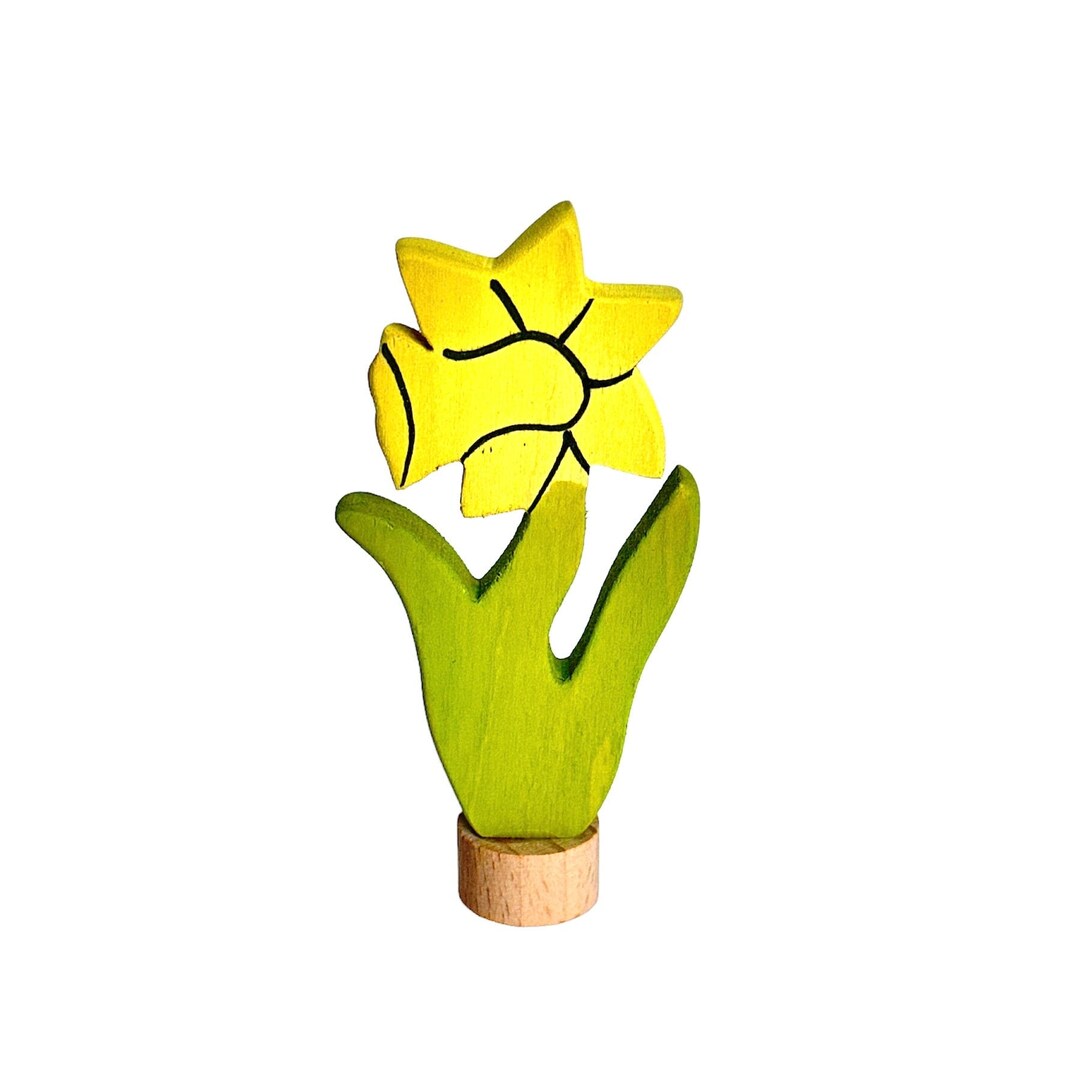 Handcrafted Open Ended Wooden Birthday Ring Ornament - Daffodil Flower ...