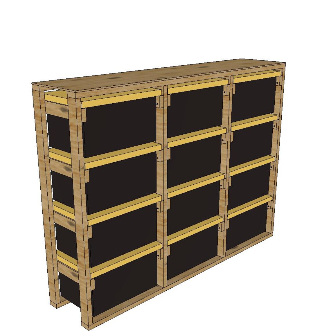 3x4 Tote Rack Plans - HDX - Sideways - Etsy