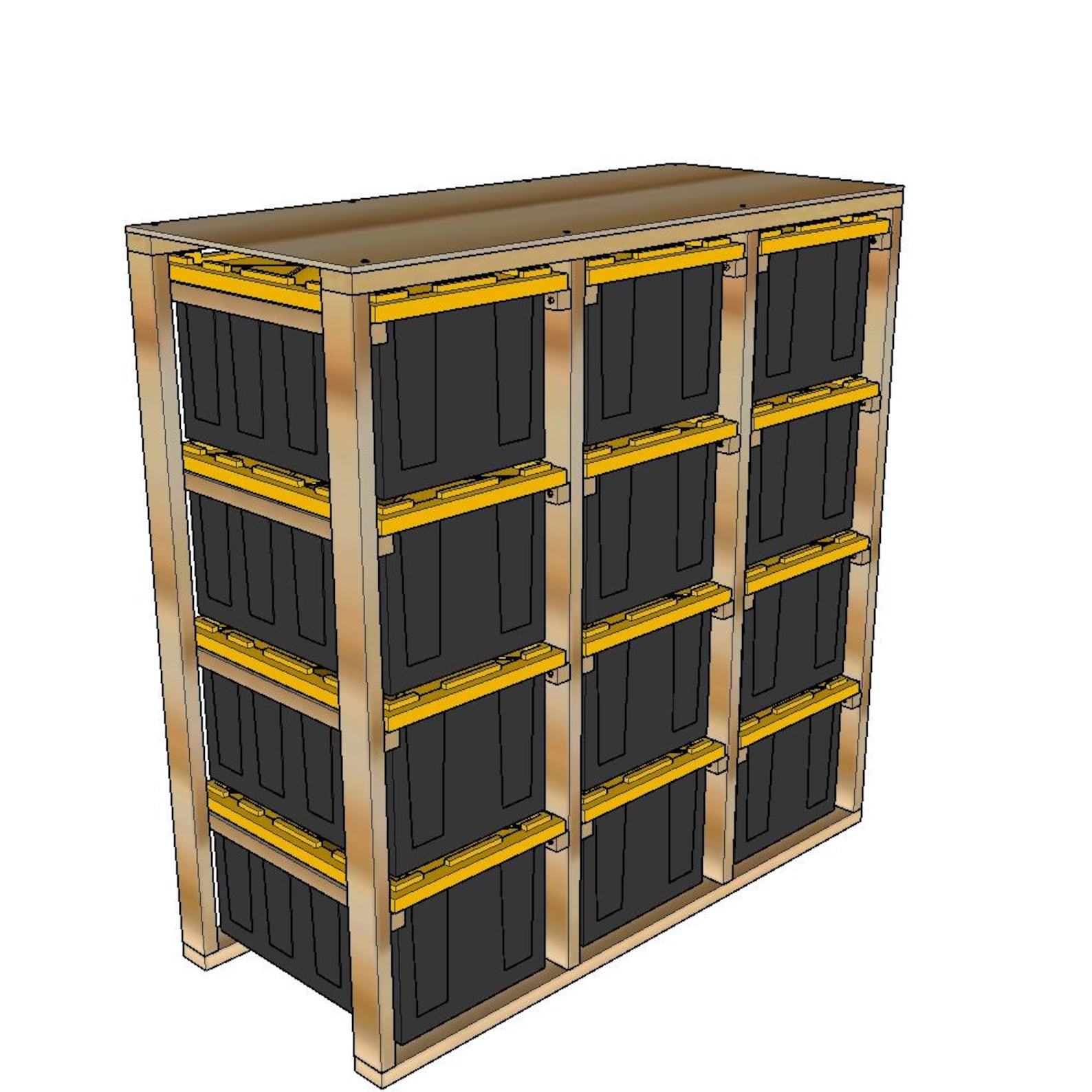 3x4 Tote Rack Plans for HDX 27-gallon Totes - Etsy