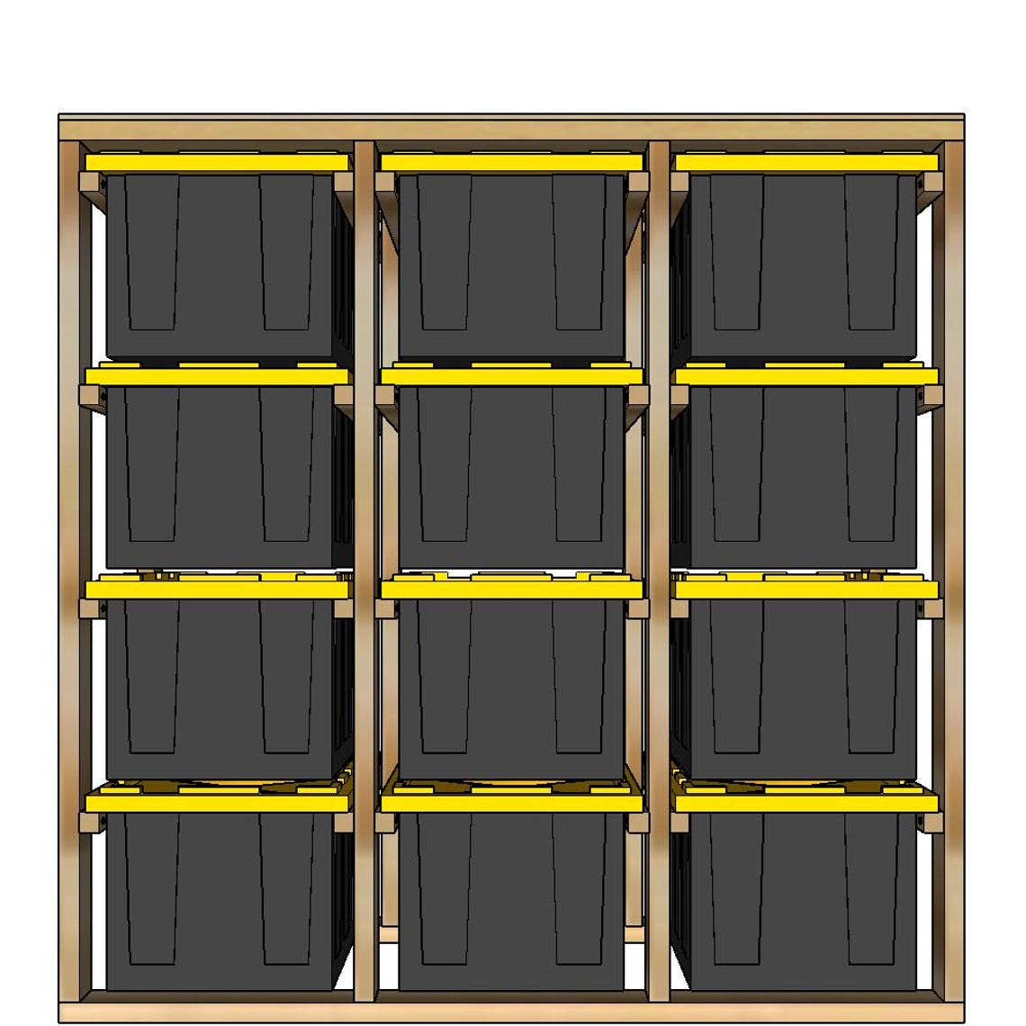 3x4 Tote Rack Plans for HDX 27-gallon Totes - Etsy
