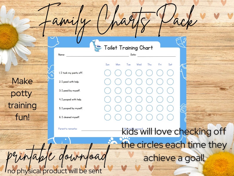Printable Family Chore Charts, Kids Pet Care Checklist, Potty Training ...