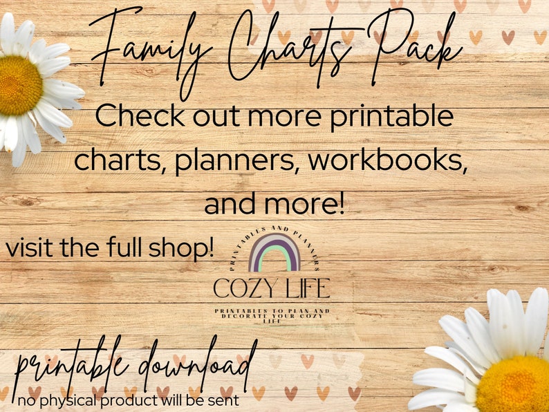 Printable Family Chore Charts, Kids Pet Care Checklist, Potty Training ...