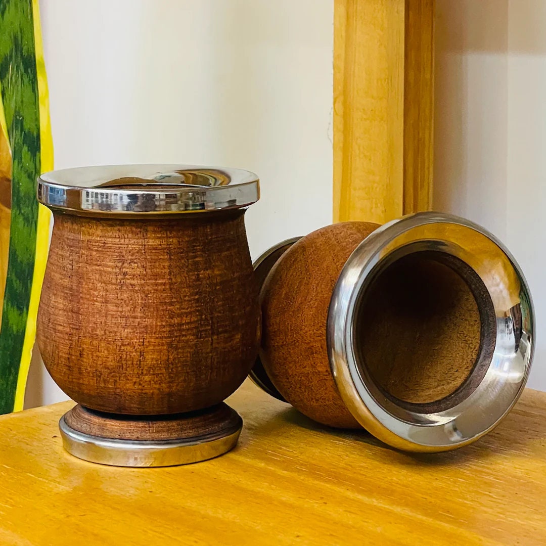 Wooden Mate Cup Yerba Mate Straw, Kit Mate and Bombilla for Drink ...