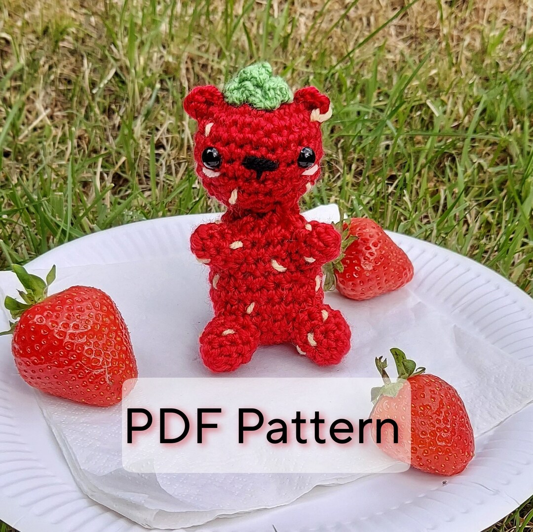 Straw'beary' Crochet PATTERN ONLY - Amigurumi PDF - Etsy