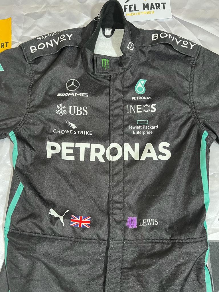 F1 Lewis Hamilton 2022 Mercedes Benz Print Anzug Go Kart/ Kart Fahren ...